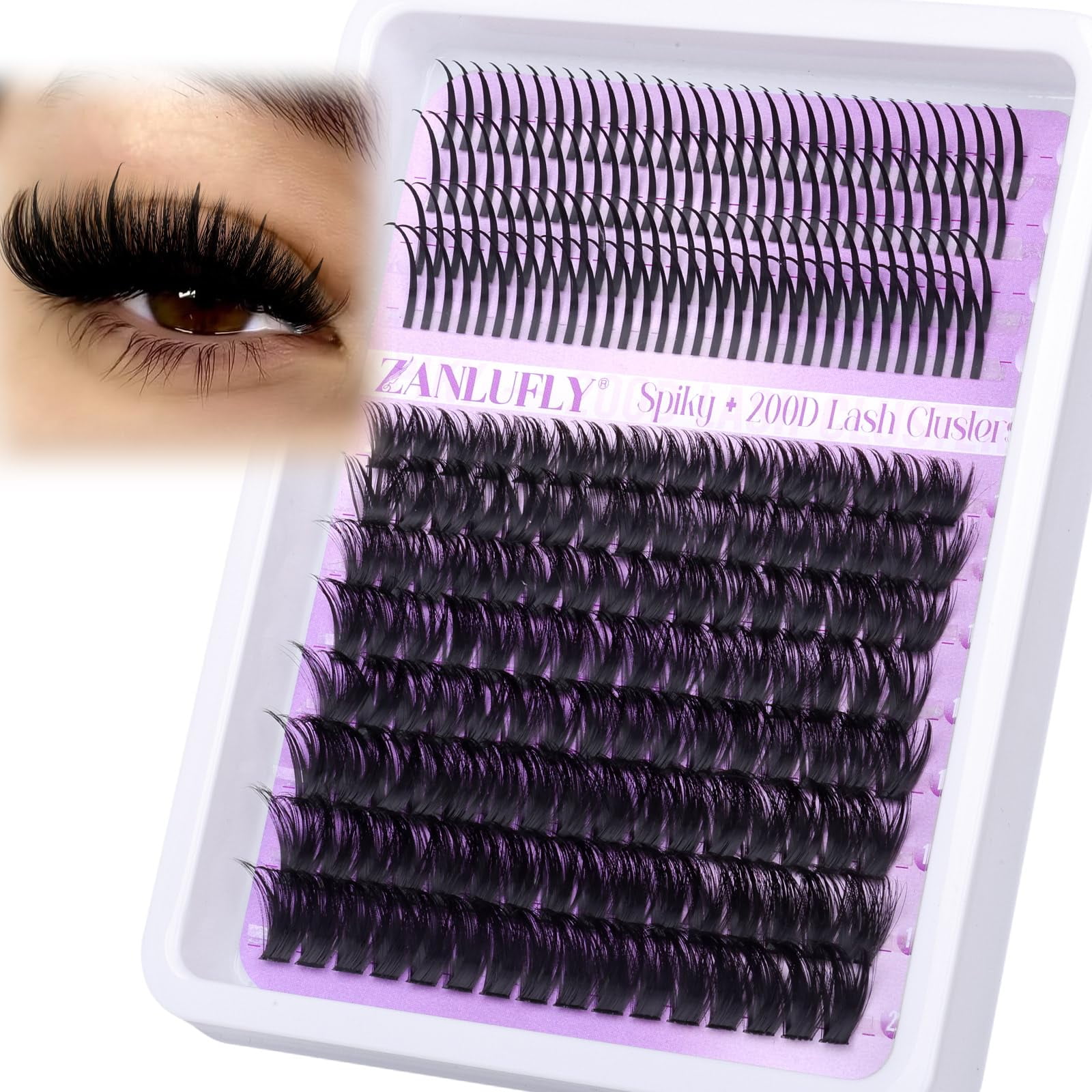 Lash Clusters with Spikes TSF6 200D Volume Eyelash Clusters Long Fairy ...