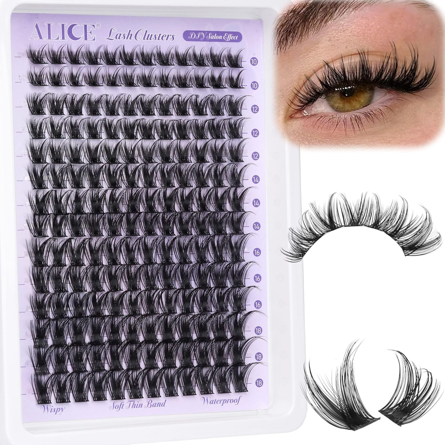 Lash Clusters Wispy Eyelash Clusters 168pcs 10-18mm Cluster Eyelash ...