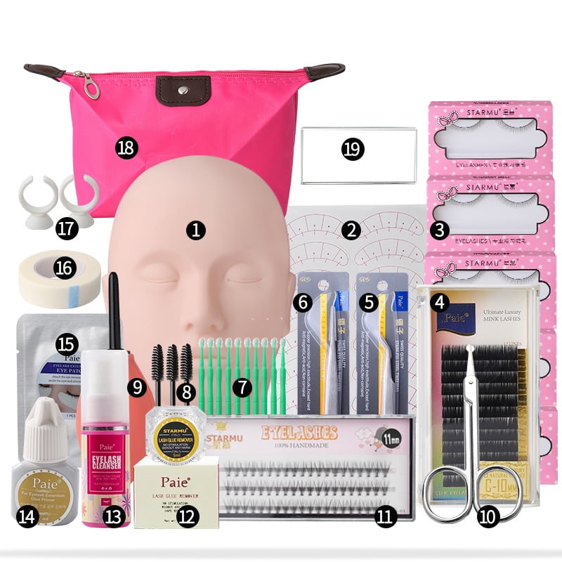 Lash Extension 19 Kit Eyelash Practice for Beginners Professional Set ...