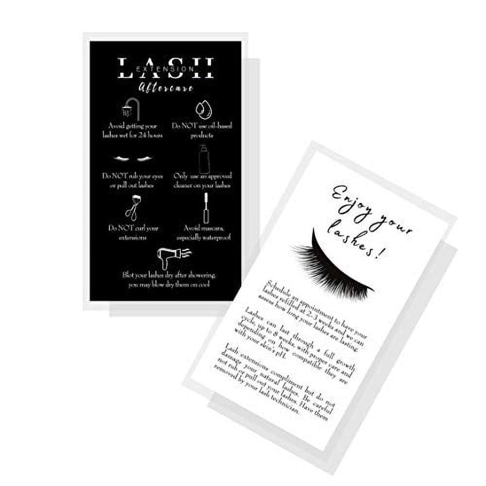 Lash Extension Aftercare Instructions Cards | 50 Pack | Double Sided ...