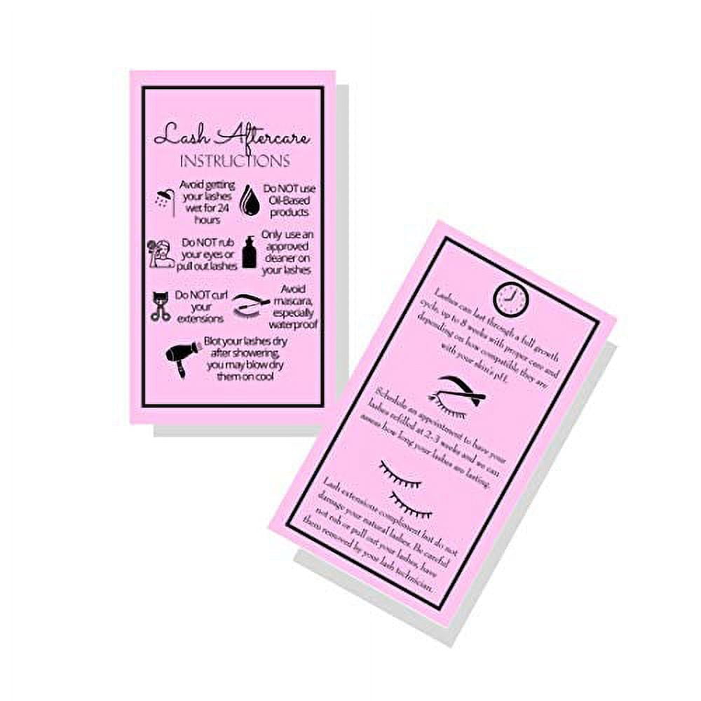 Lash Extension Aftercare Instructions Cards | Package of 250 | Double ...
