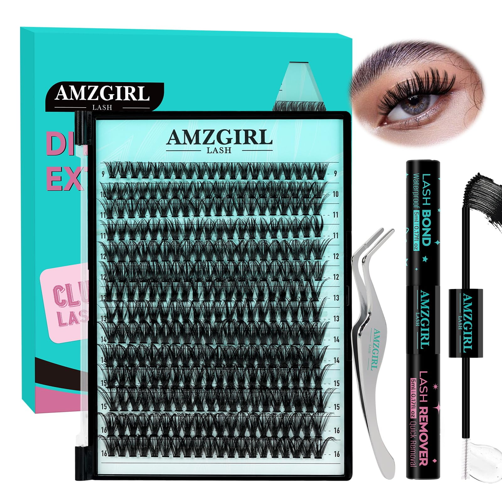 Lash Extension Kit 280PCS DHF10 Eyelash Clusters 50D DIY Eyelash ...