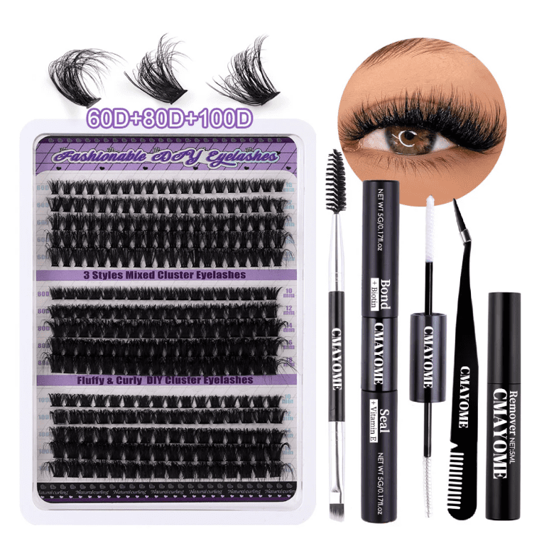 Lash Extension Kit D Curl Lash Clusters Kit Thick Volume Individual ...