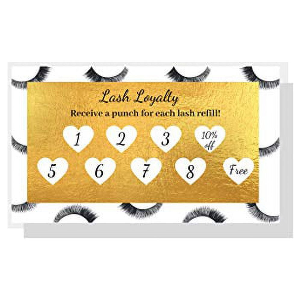 Lash Extension Loyalty Punch Cards 10% and Free | Package of 50 | Size ...