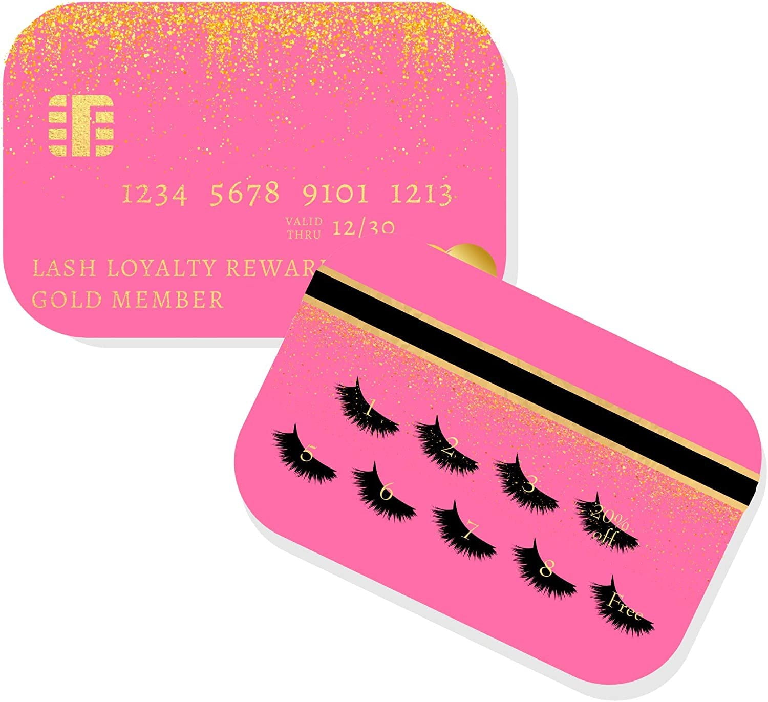 Lash Extension Loyalty Punch Cards 50 Pack 3.5 x 2" inches Business ...