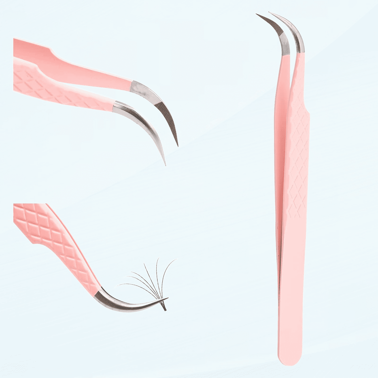 Lash Extension Tweezers Fiber Tip Curved Pointed Volume Tweezers ...