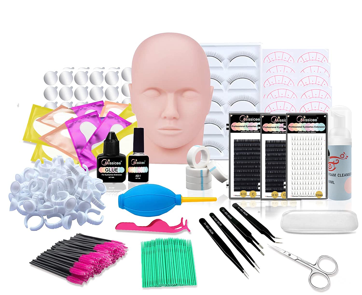Lash Eyelash Extension Kit, Missicee False Eyelash Grafting Training ...