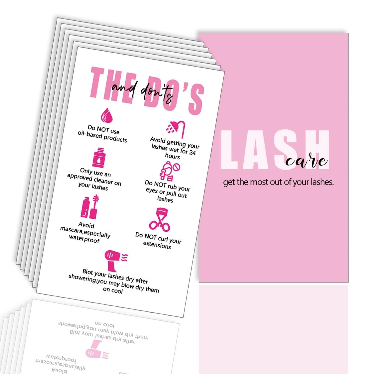 Lash Instructions Cards,Lash Extension AIF9 Aftercare Instructions ...