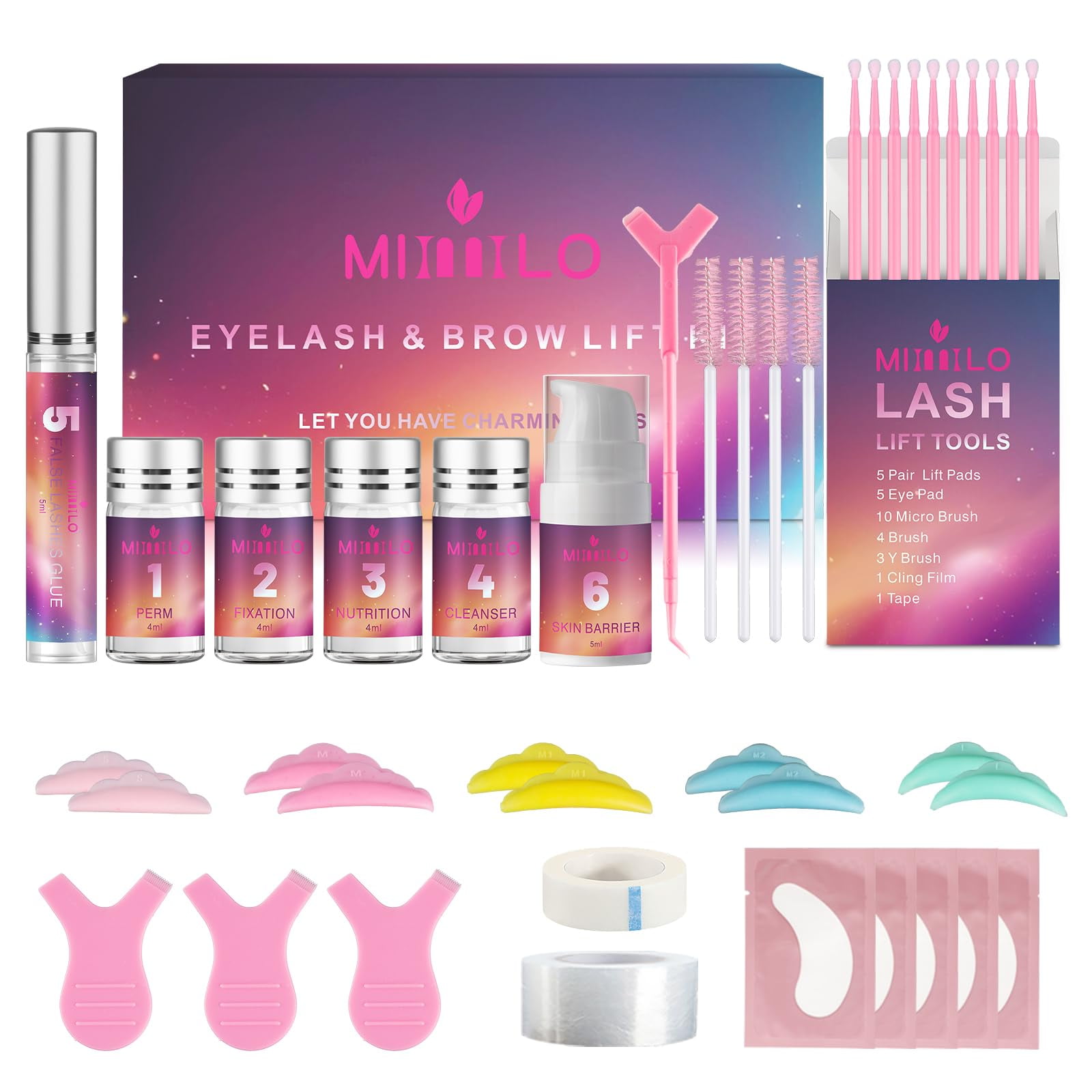 Lash Lift Kit, Lash and Brow Lamination Kit, Perm Kit, Semi-Permanent Professional Curling Lash ...