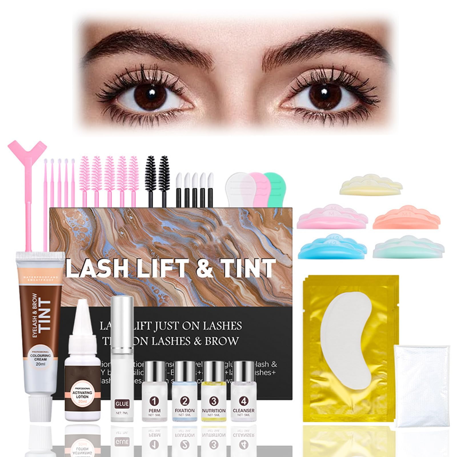Lash Lift Kit Eyelash TSF6 Perm Kit, Brow Lamination Set, Professional ...