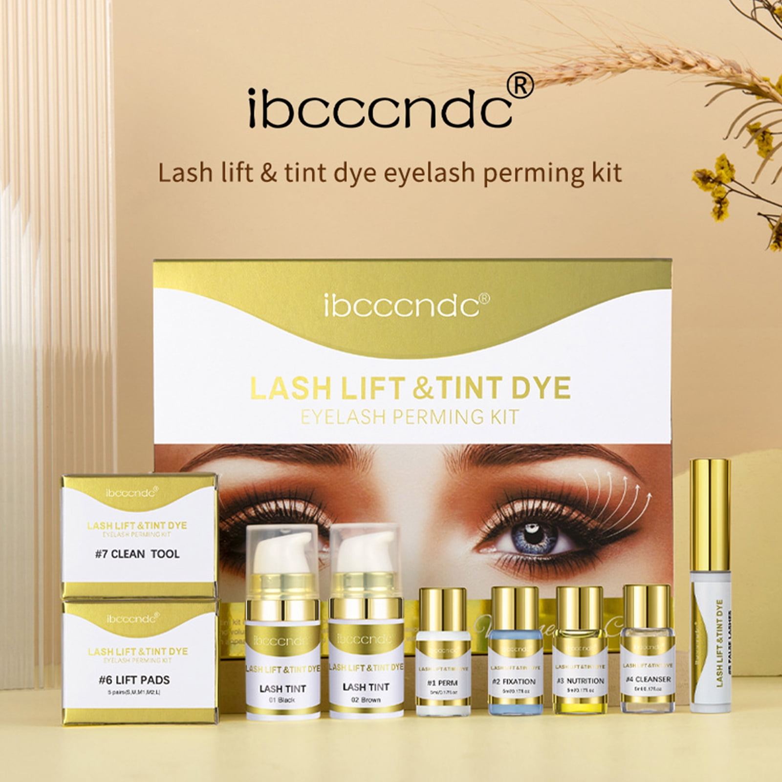Lash Lift and Brow Lamination Kit with Long-Lasting Black Color For 6-8 ...