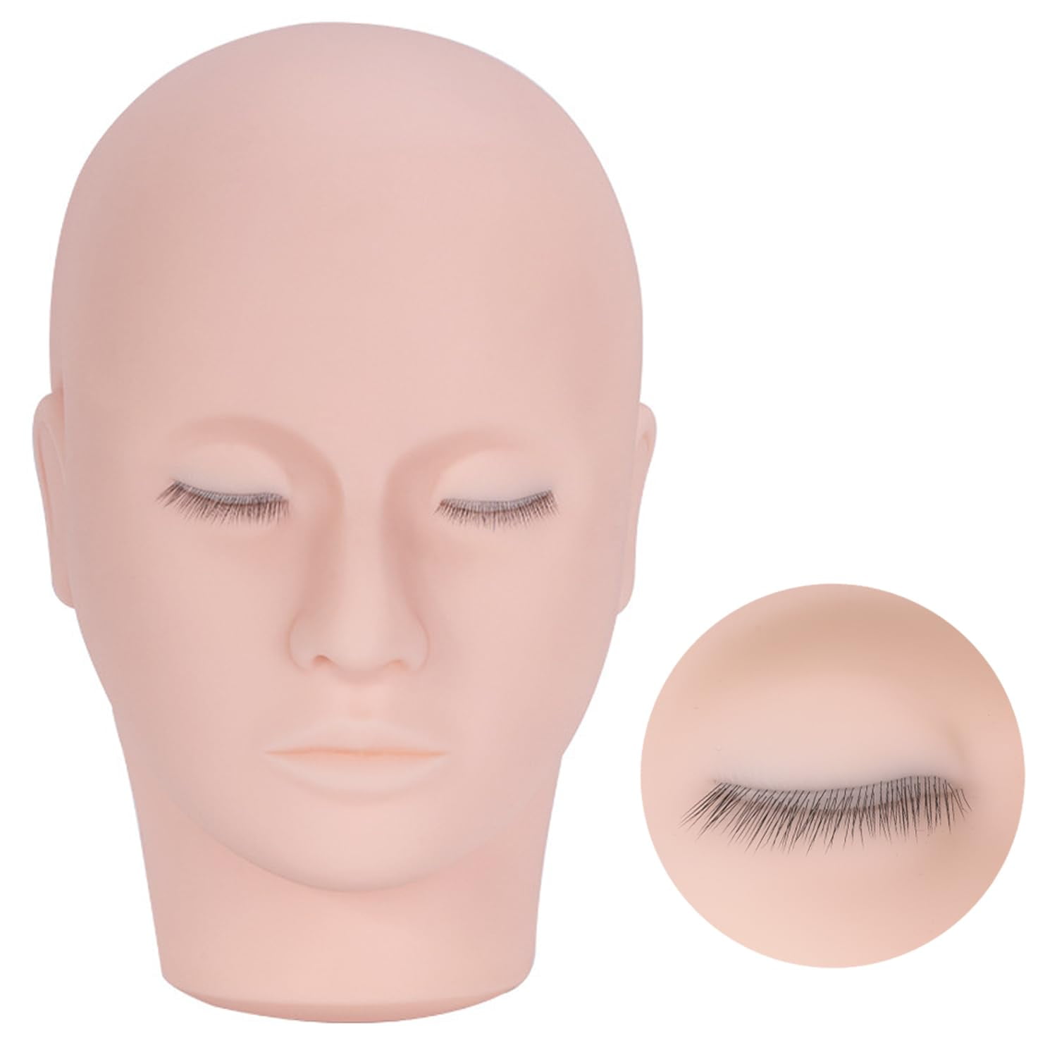 Lash Mannequin Head with 3 Lash Layers, Ruicen Practice Training Head ...