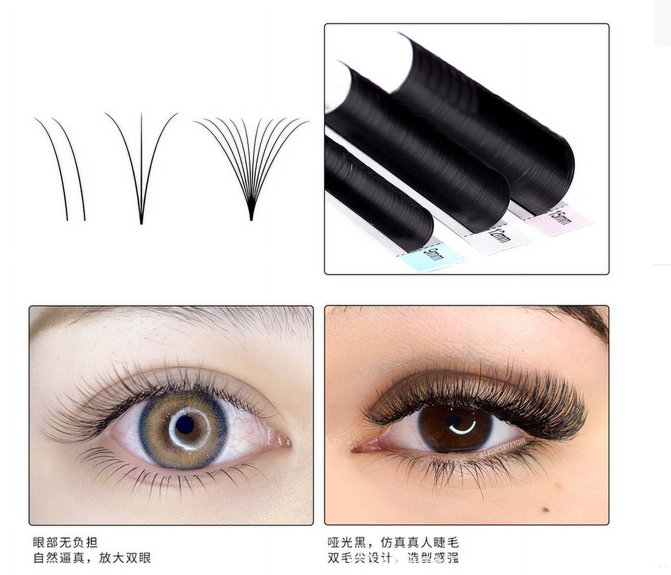 Lash Mastery, Easy Fan Synthetic Fiber 5D Volume Lash Extensions, Matte ...