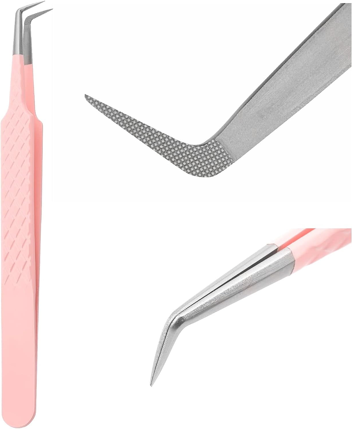 Lash Tweezers for Eyelash Extensions Professional Fiber Tip Lash Tweezers Precision Lash ...