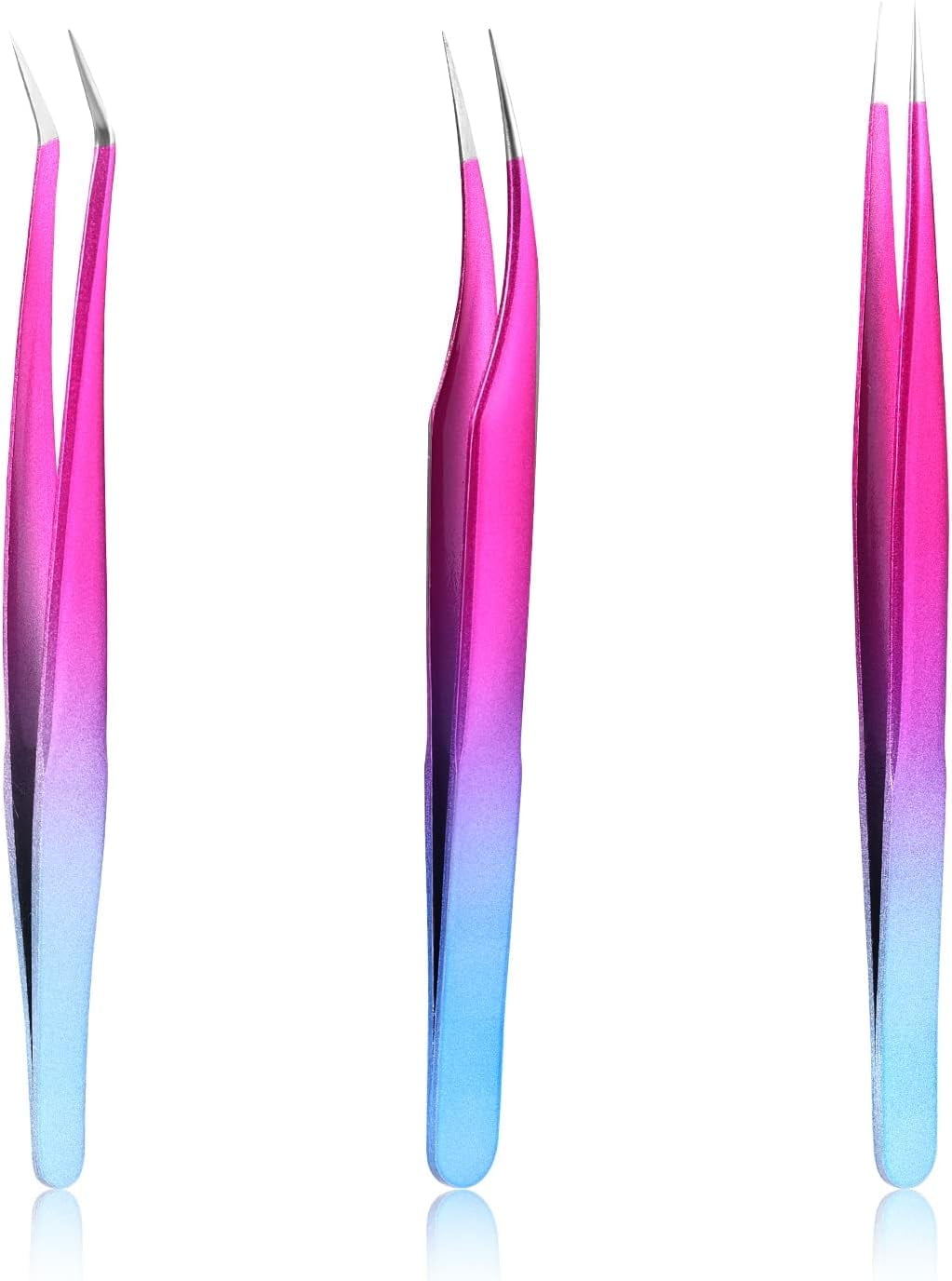 Lash Tweezers Set, 3Pcs Stainless Steel Lash Extension Tweezers 3 ...