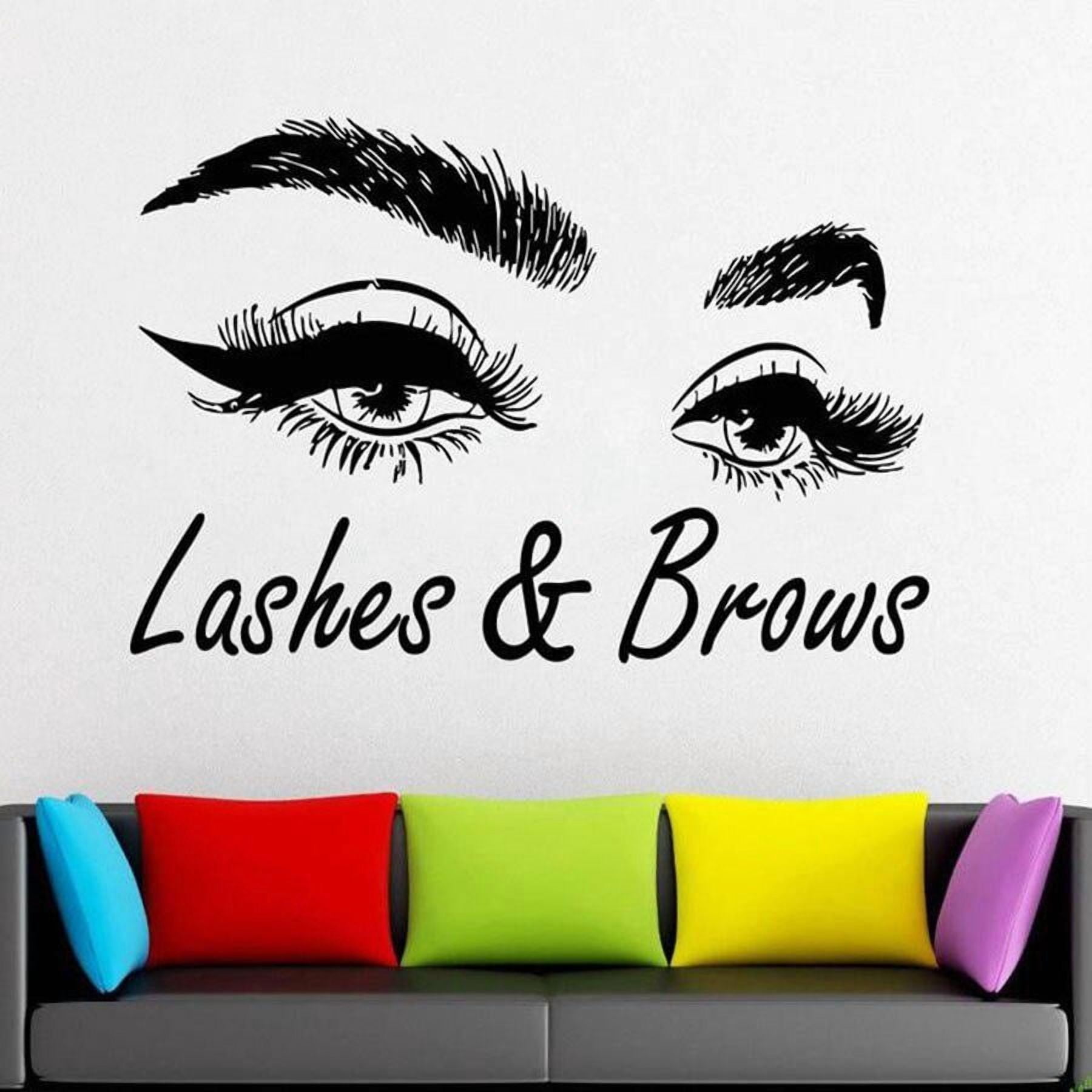 Lashes&Brows Wall Decal Window Sticker Beauty Salon Interior Decoration ...