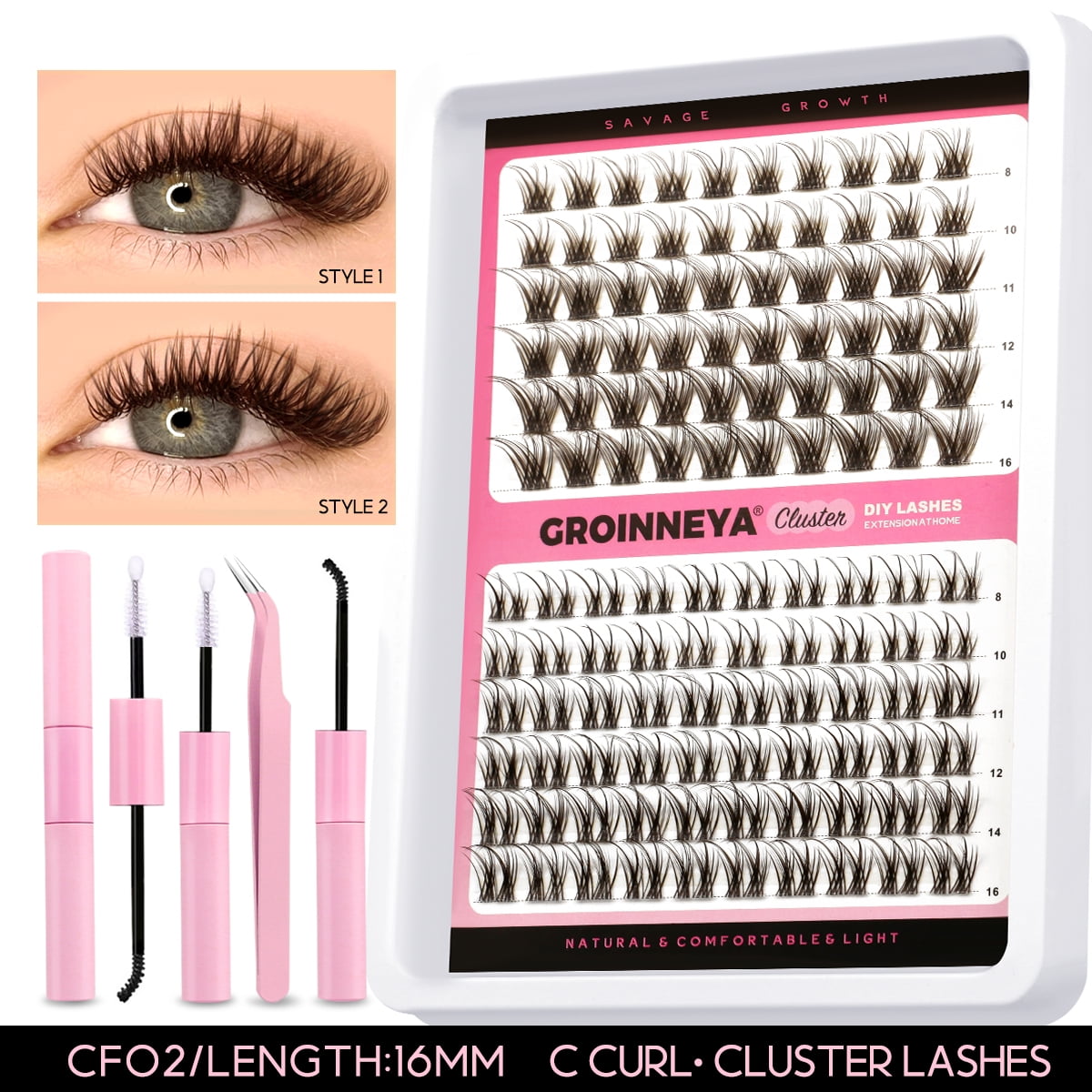 Lashes Clusters Set Extensions Kit Fake eyelashes Mix Lash Clusters ...