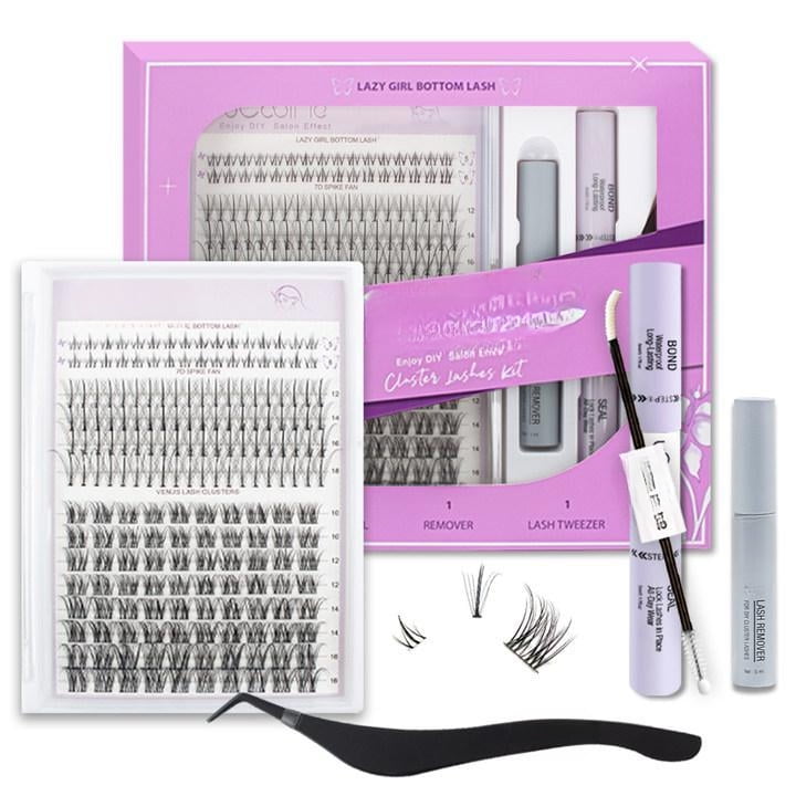Lashes Lazy Girl & Venus With Invisible Band DIY Eyelash Extension Kit Bond and Seal Eyelash ...