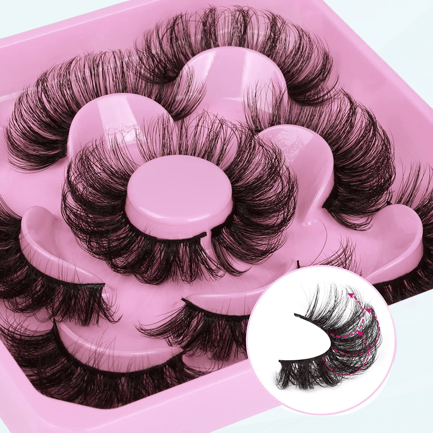Lashes Mink Fluffy Wispy False Eyelashes 20mm Dramatic Faux Mink ...