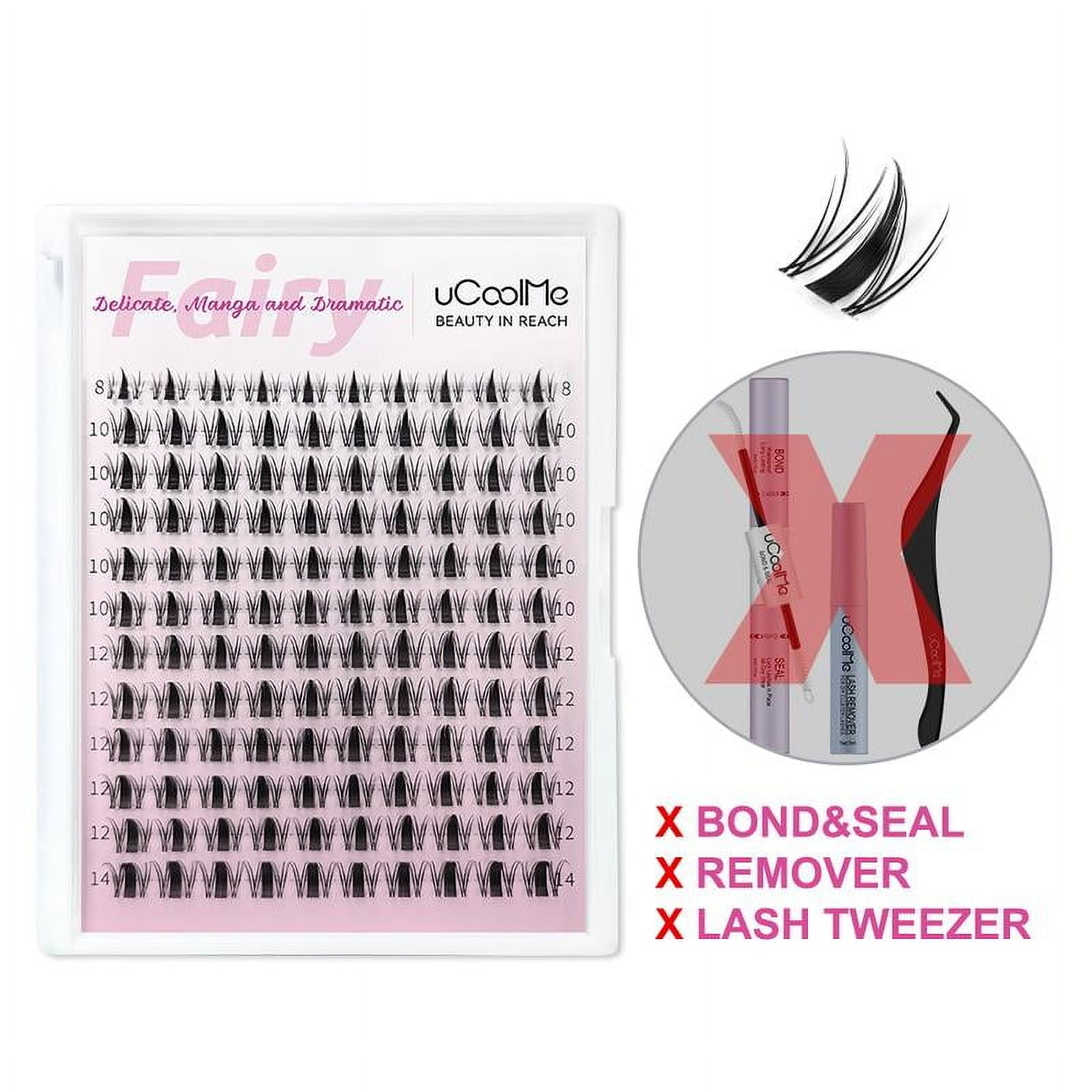 Lashes Short Fairy DIY Lashes Cluster For Girls Manga Lash Extension Kit Short Length 8-14mm DIY ...