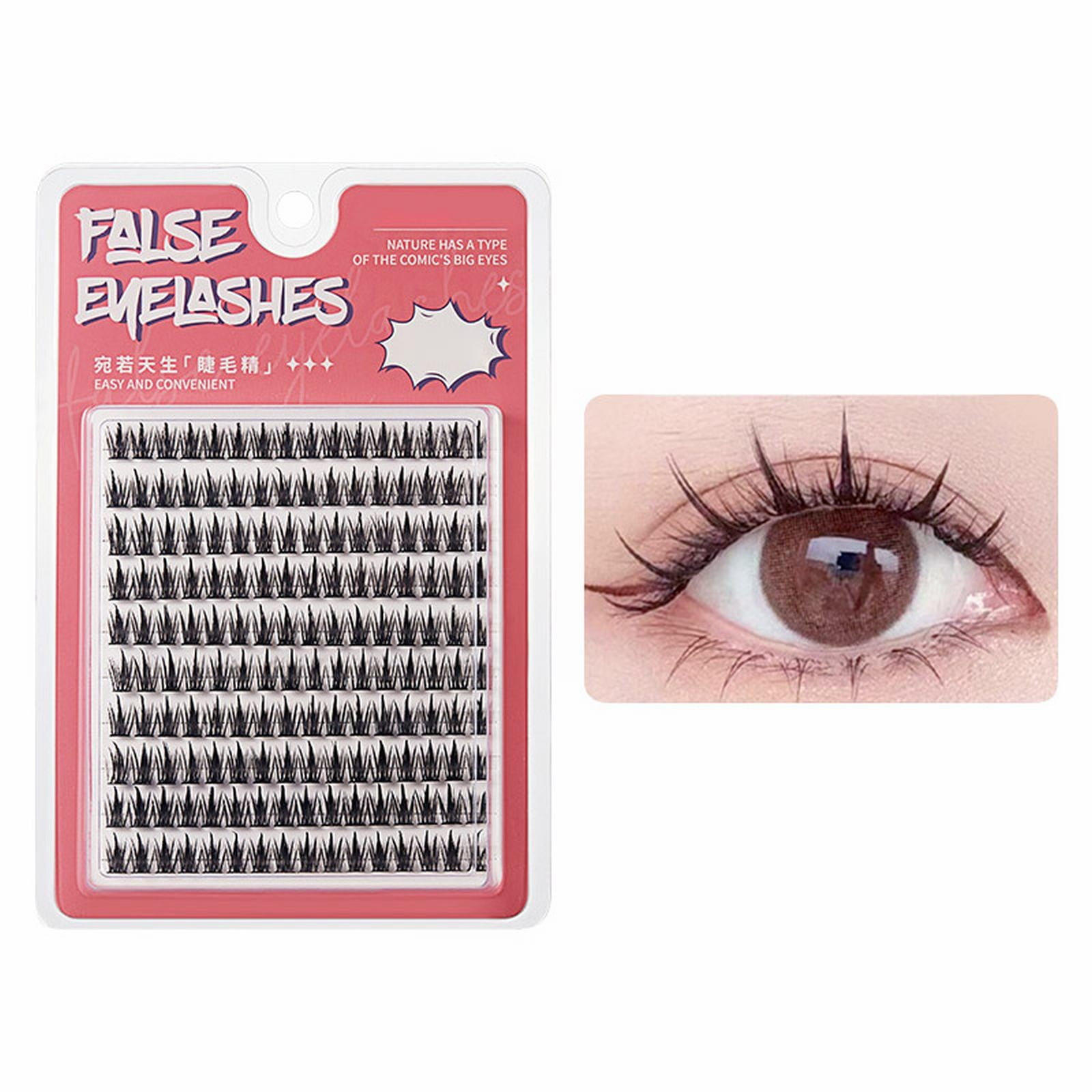 Lashes Strip 100 Lashes Natural Lashes Pack Tray Bundle Eyelash Brush ...
