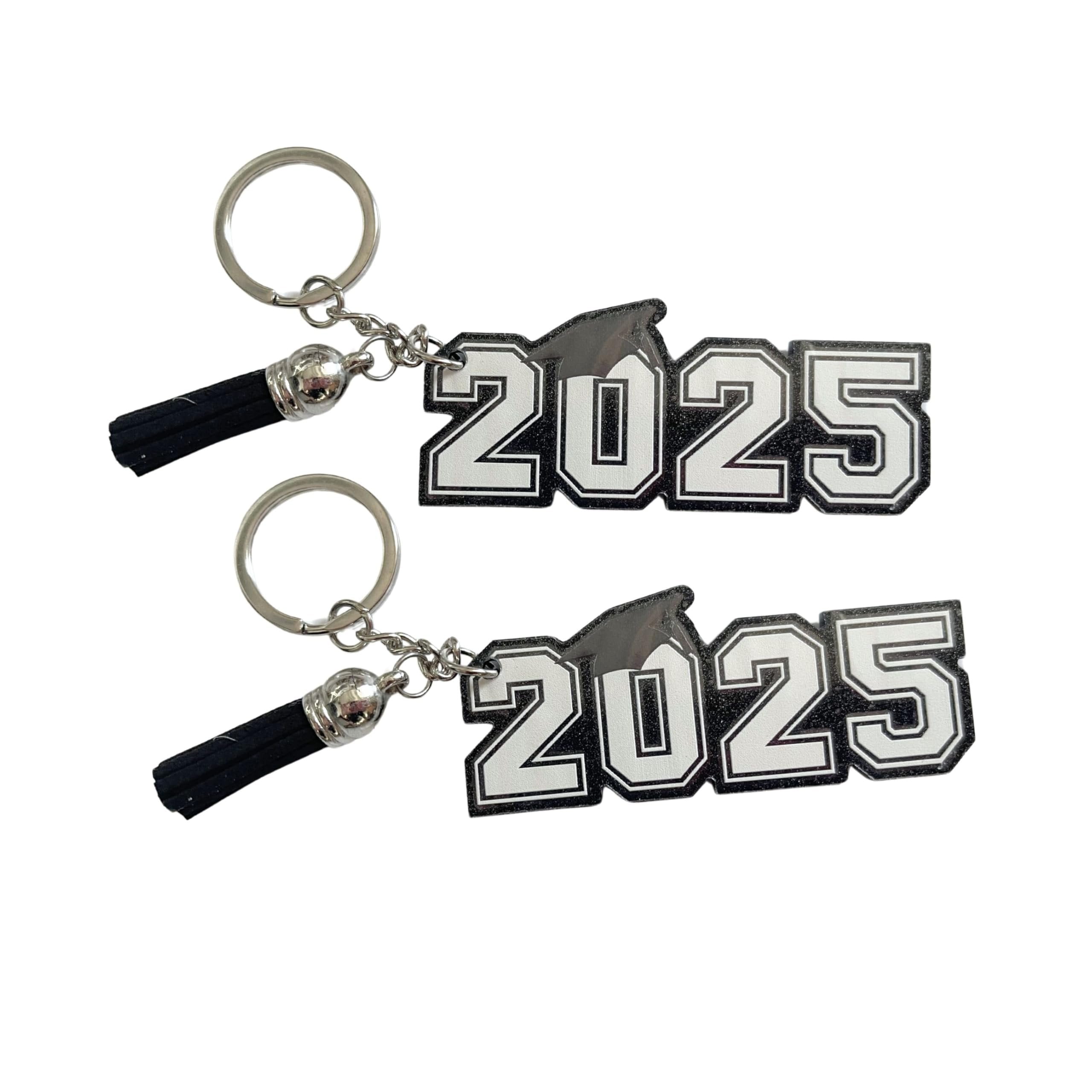 Lashicorn 2025 Graduation Keychain Cap with Tassel 2pk 3" x 1" Gift for ...