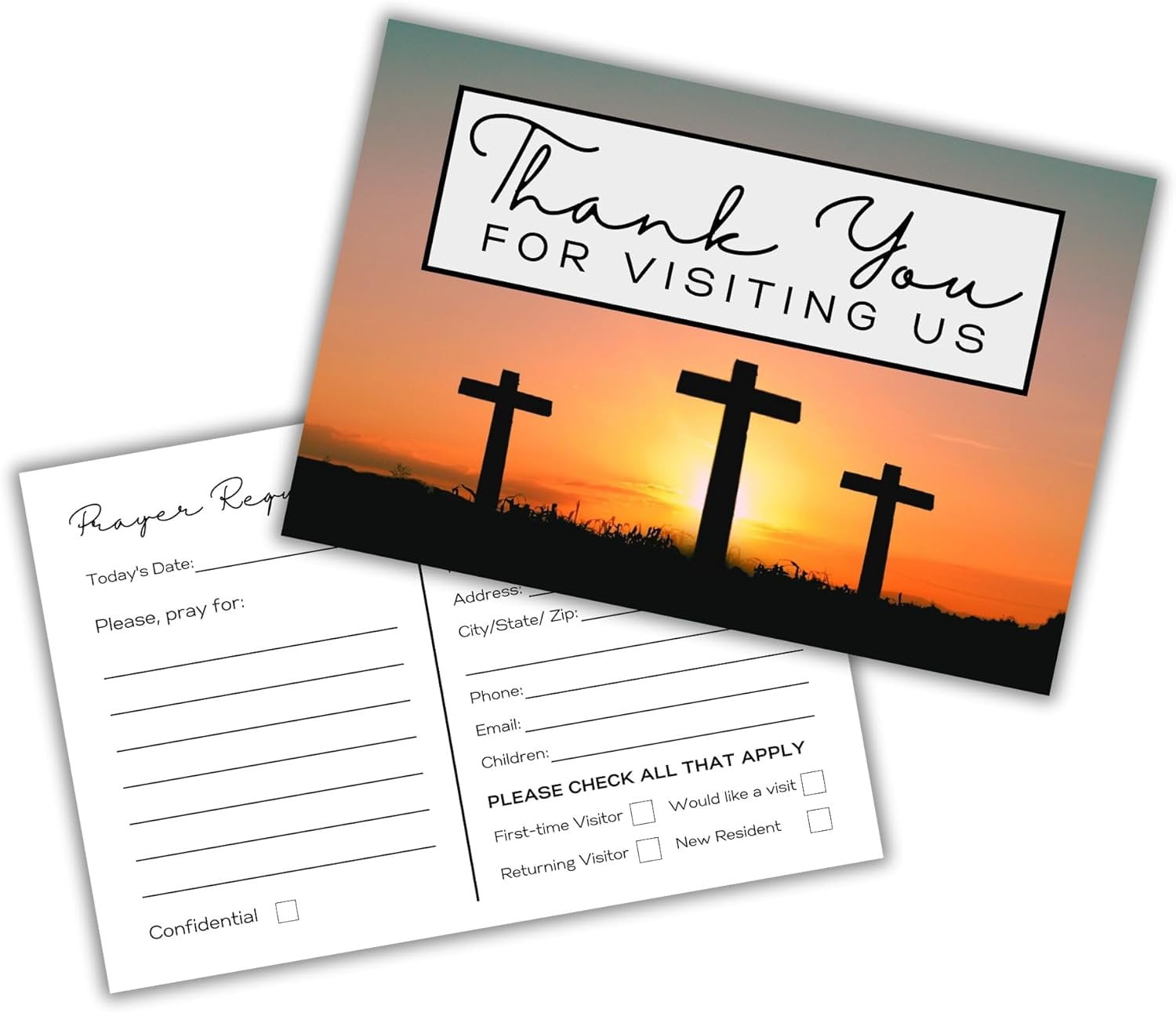 Lashicorn Church Visitor Cards to fill out Welcome Prayer Request 50 pk ...