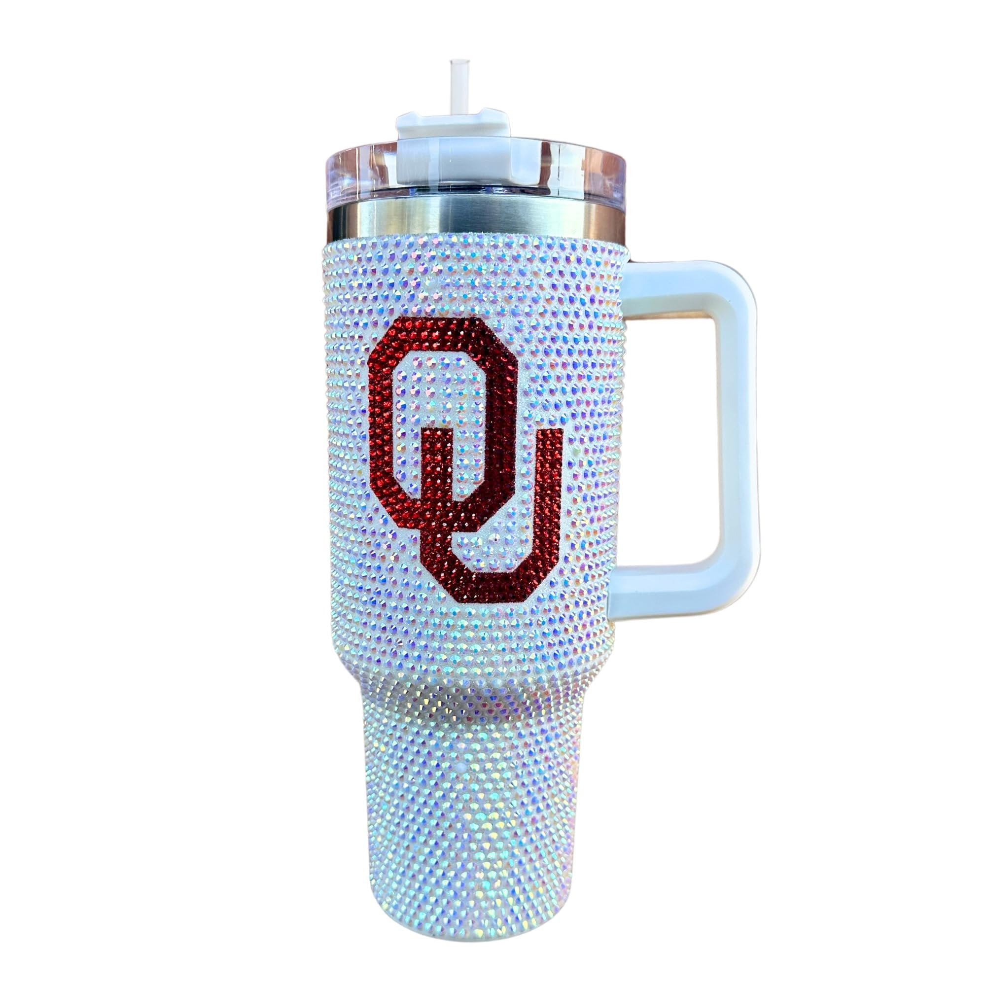 Lashicorn Oklahoma Rhinestone Tumbler 40 oz with Lid Straw Sparkle ...