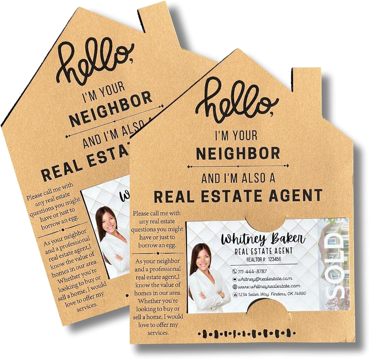 Lashicorn Real Estate Agent Im Your Neighbor House Shaped Cards 25 pk 5 ...