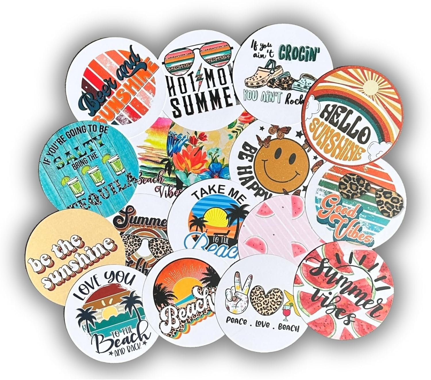Lashicorn Summer Freshie Cardstock Cutouts Rounds 3 inch Mix 12 pk ...