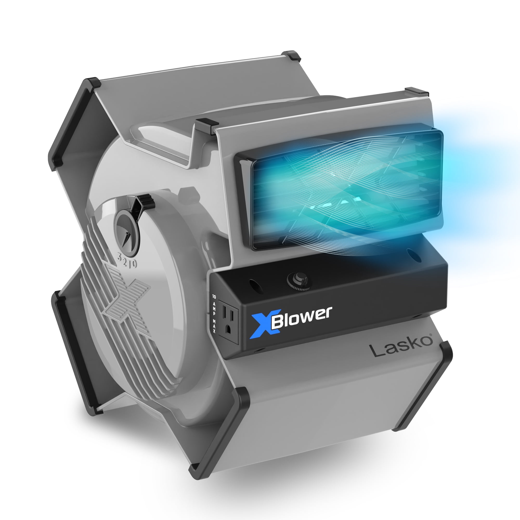 "Lasko 11"" High Velocity X-Blower 6 Position fan with USB Ports ...