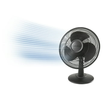 Mainstays 12" 3-Speed Oscillating Table Fan, FT30-8MBB, New, Black ...