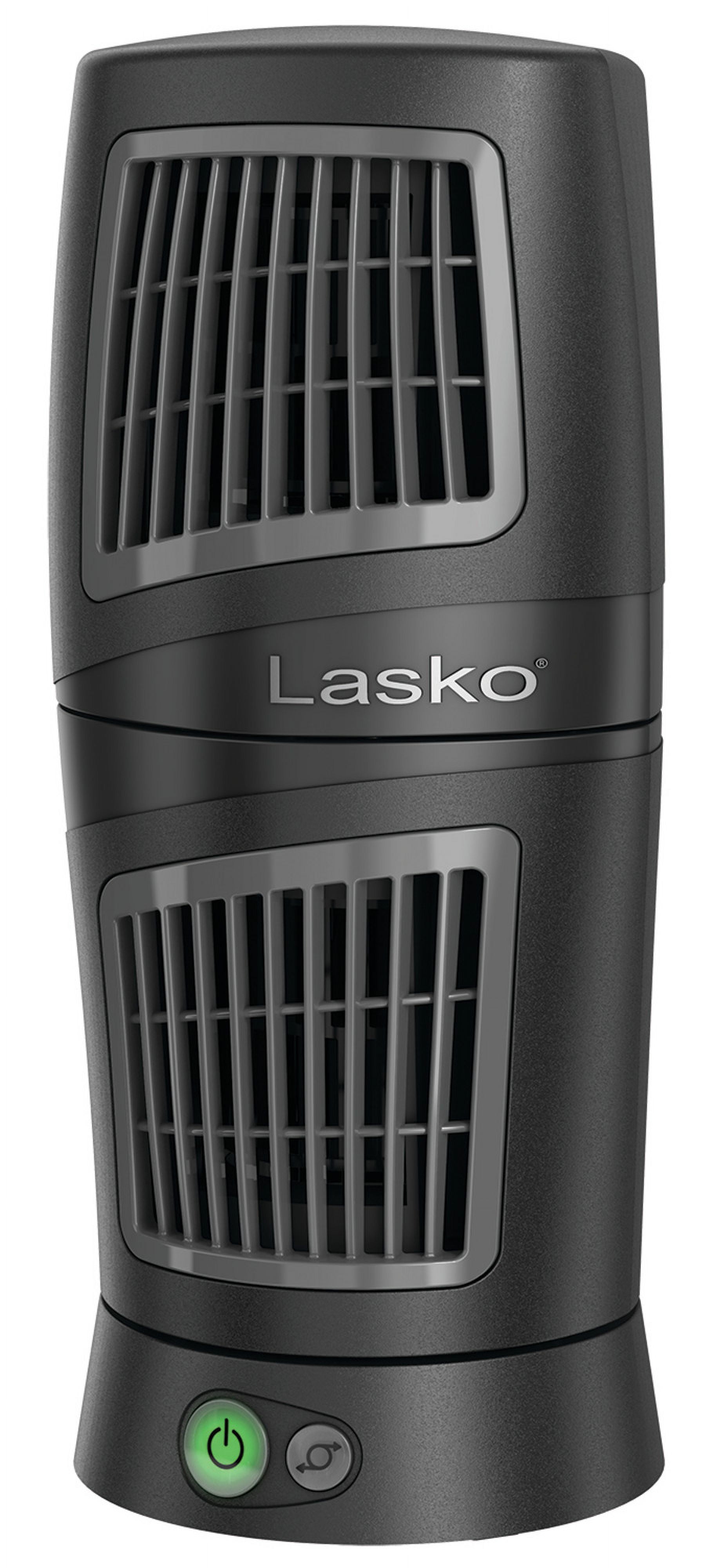 "Lasko 12"" Twist-Top Desktop Tower Fan, 3 Speeds, Black, 4911 ...
