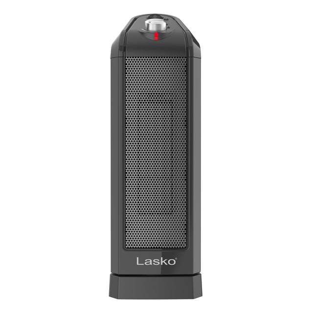 "Lasko Compact 16"" 1500W Electric Ceramic Tower Space Heater, Gray ...