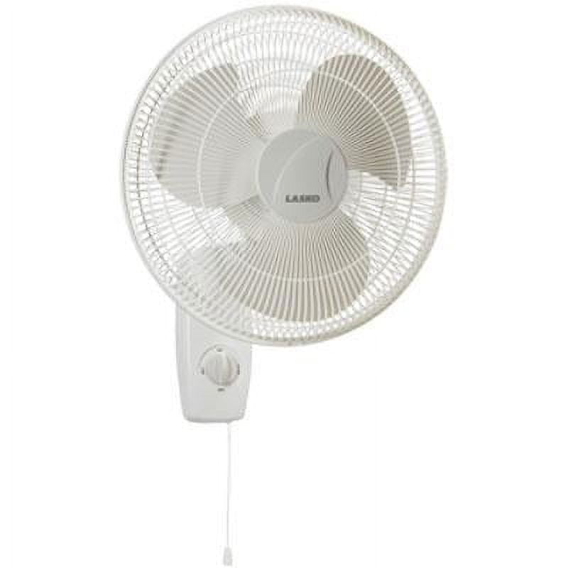 Lasko 16" Oscillating Wall Mount Fan with 3 Speeds, 21" H, White, 3016 ...