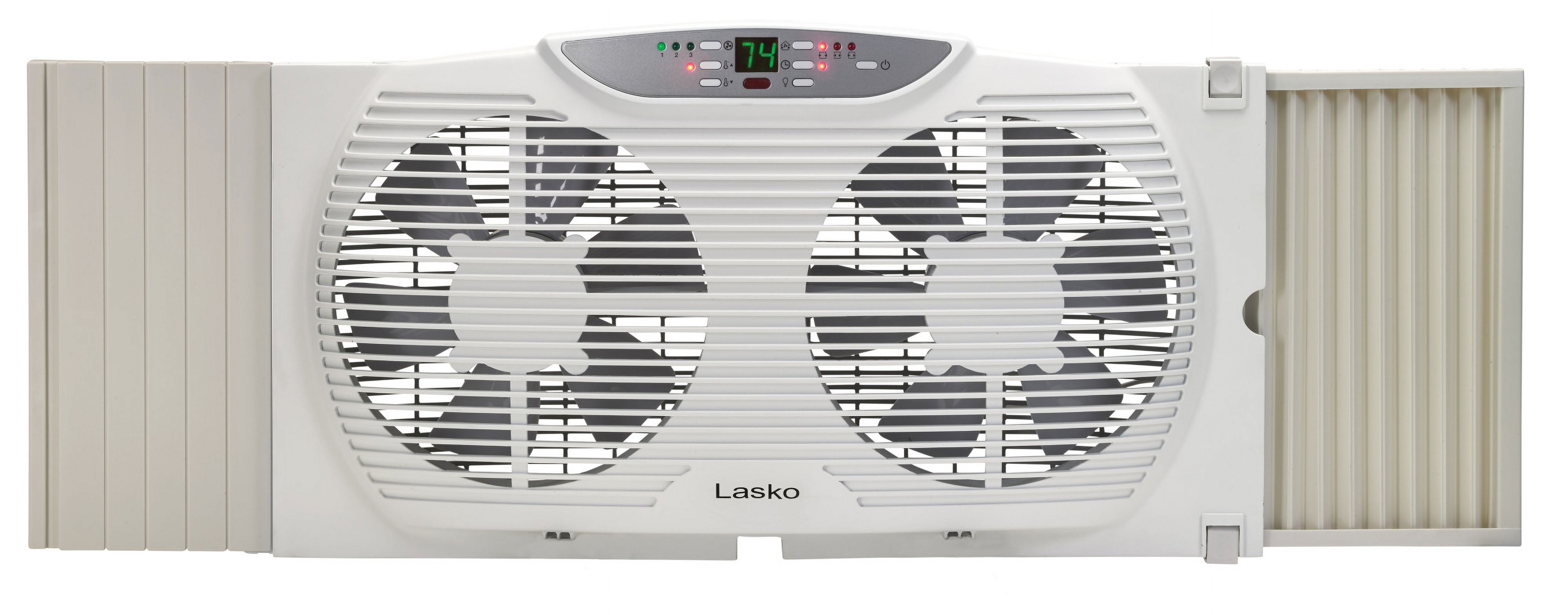 Lasko 13" 3-Speed Reversible Twin Window Fan, Dual Airflow, Expandable ...
