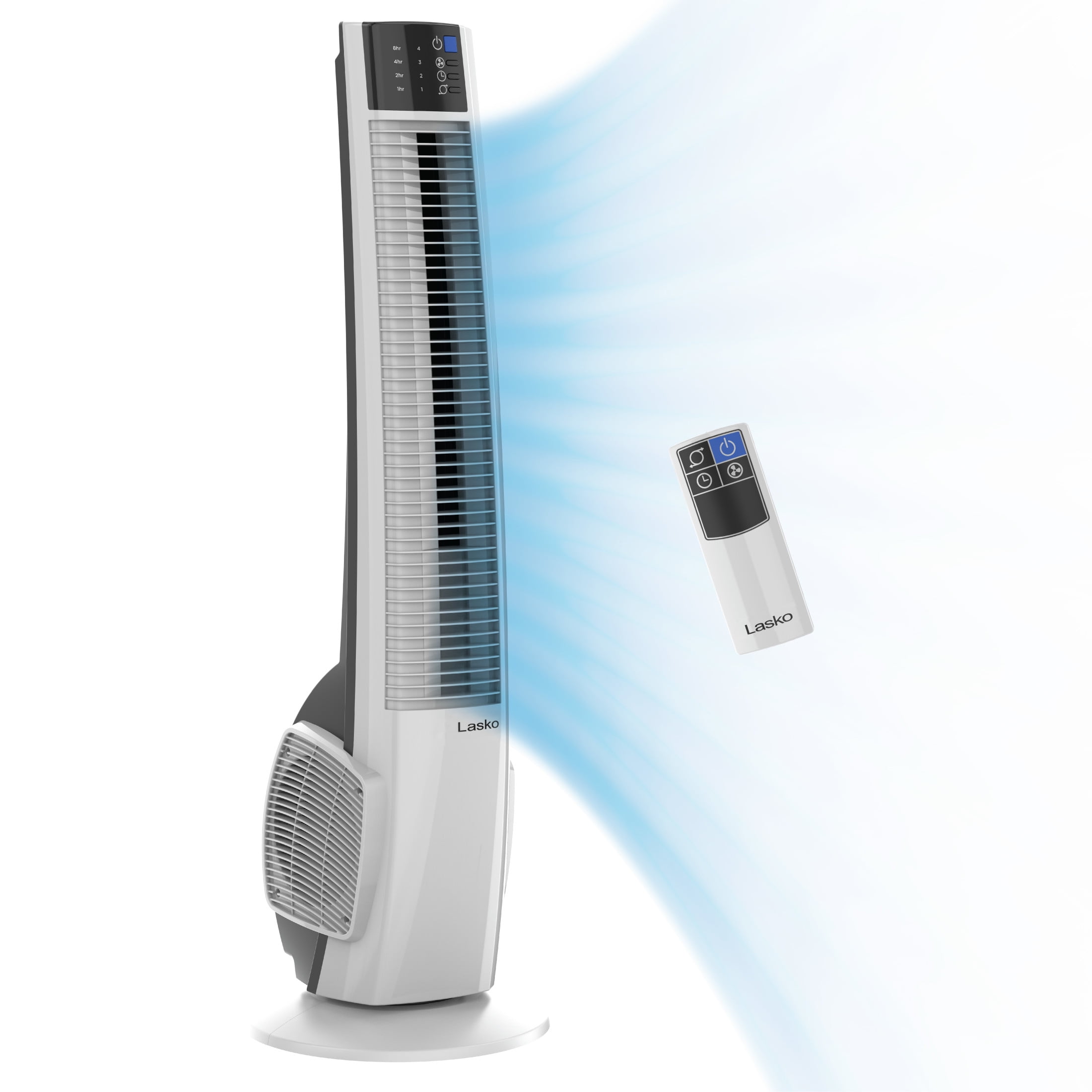 Lasko 39" 4-Speed Oscillating Hybrid Tower Fan with Timer and Remote ...