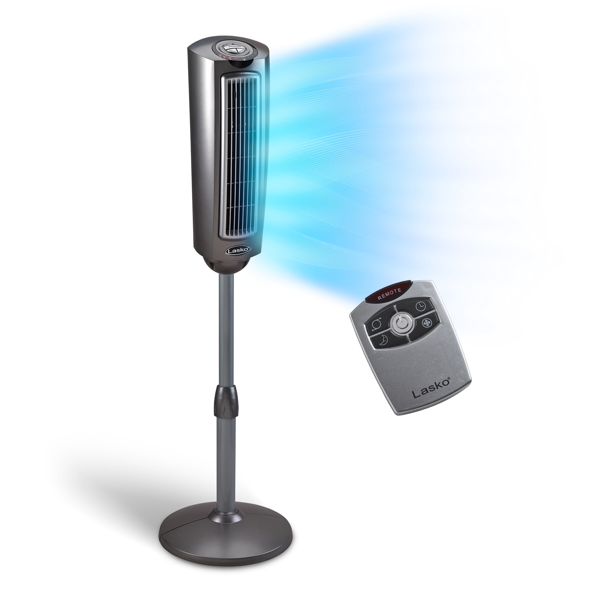 "Lasko 52"" High Velocity Adjustable Oscillating Pedestal Tower Fan ...