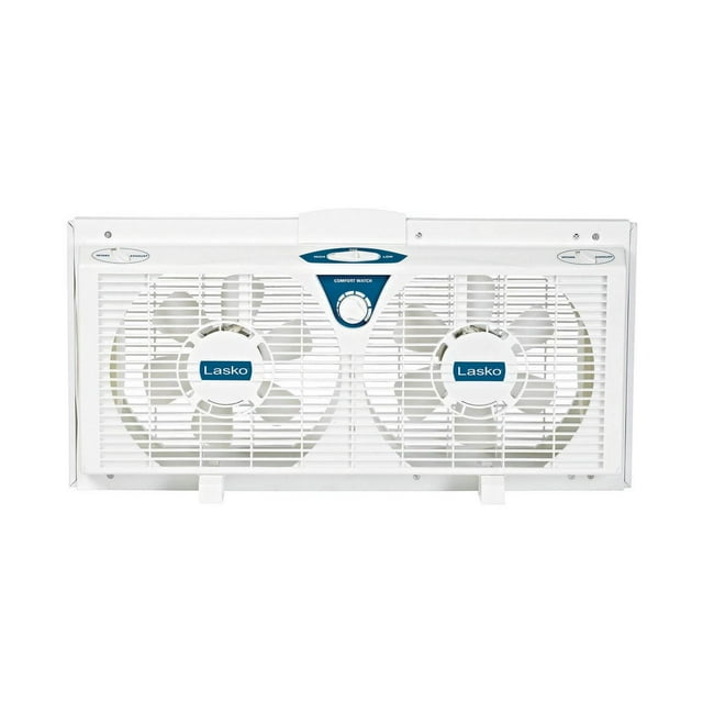 Lasko 8" Electrically Reversible Twin Window 2-Speed Fan, Model #2138 ...
