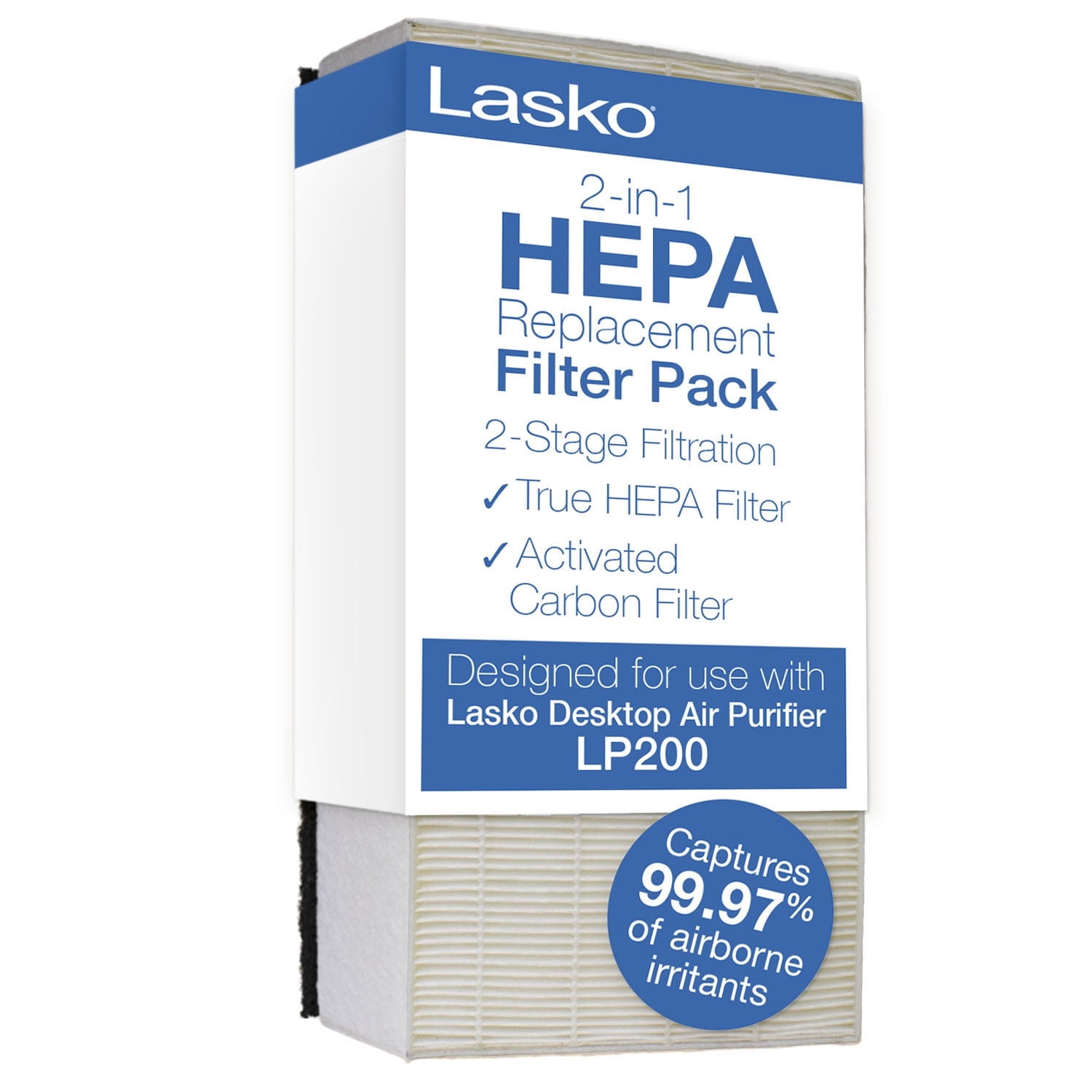 Lasko Indoor Air Purifier, 2-in-1 LP200 Replacement Filter YY200 with ...