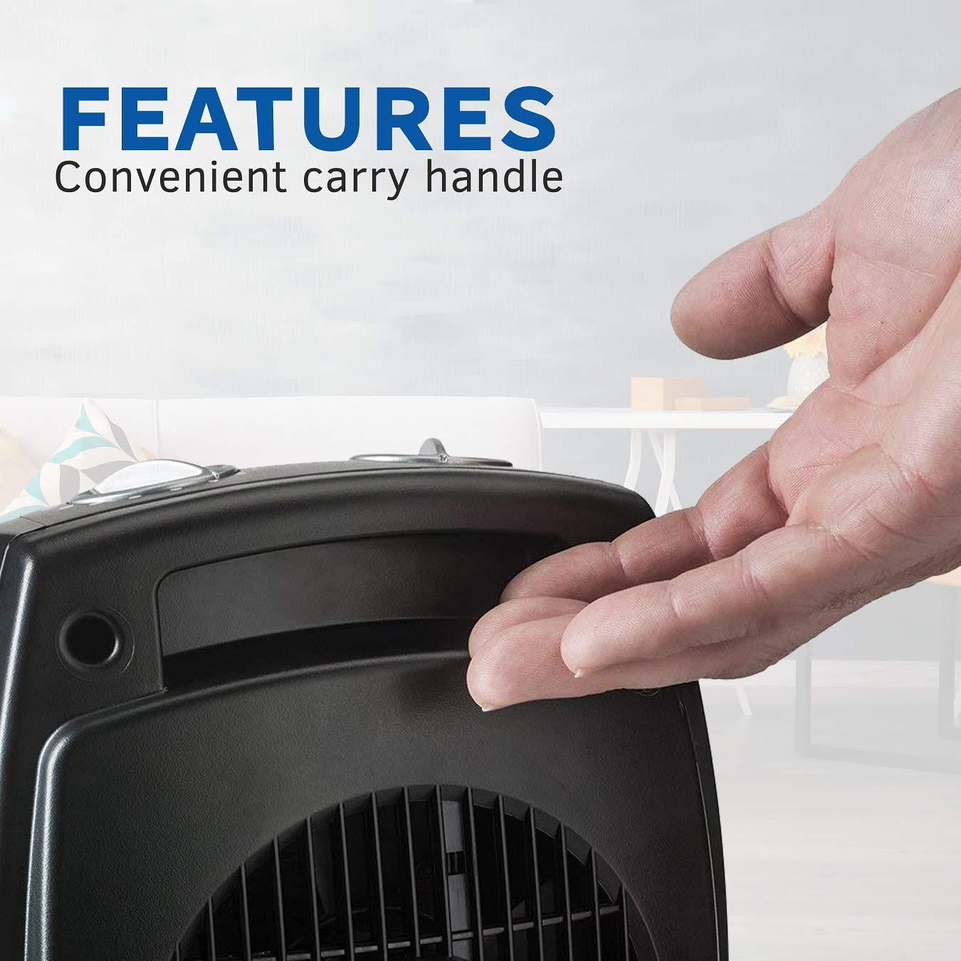 Lasko CD09250 Ceramic Adjustable Thermostat Tabletop or Under-Desk ...