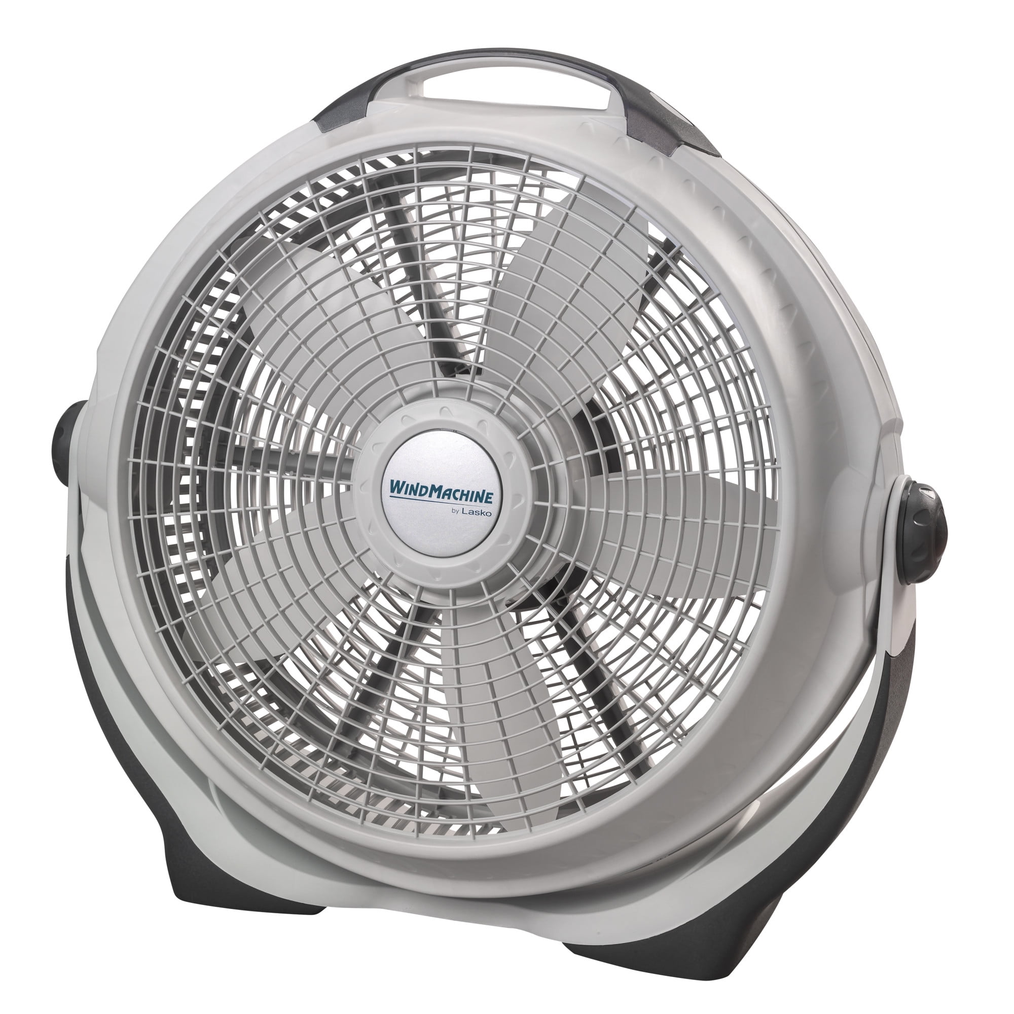 "Lasko 20"" Wind Machine Pivoting Floor Fan, 3 Speeds, Gray, A20301 ...