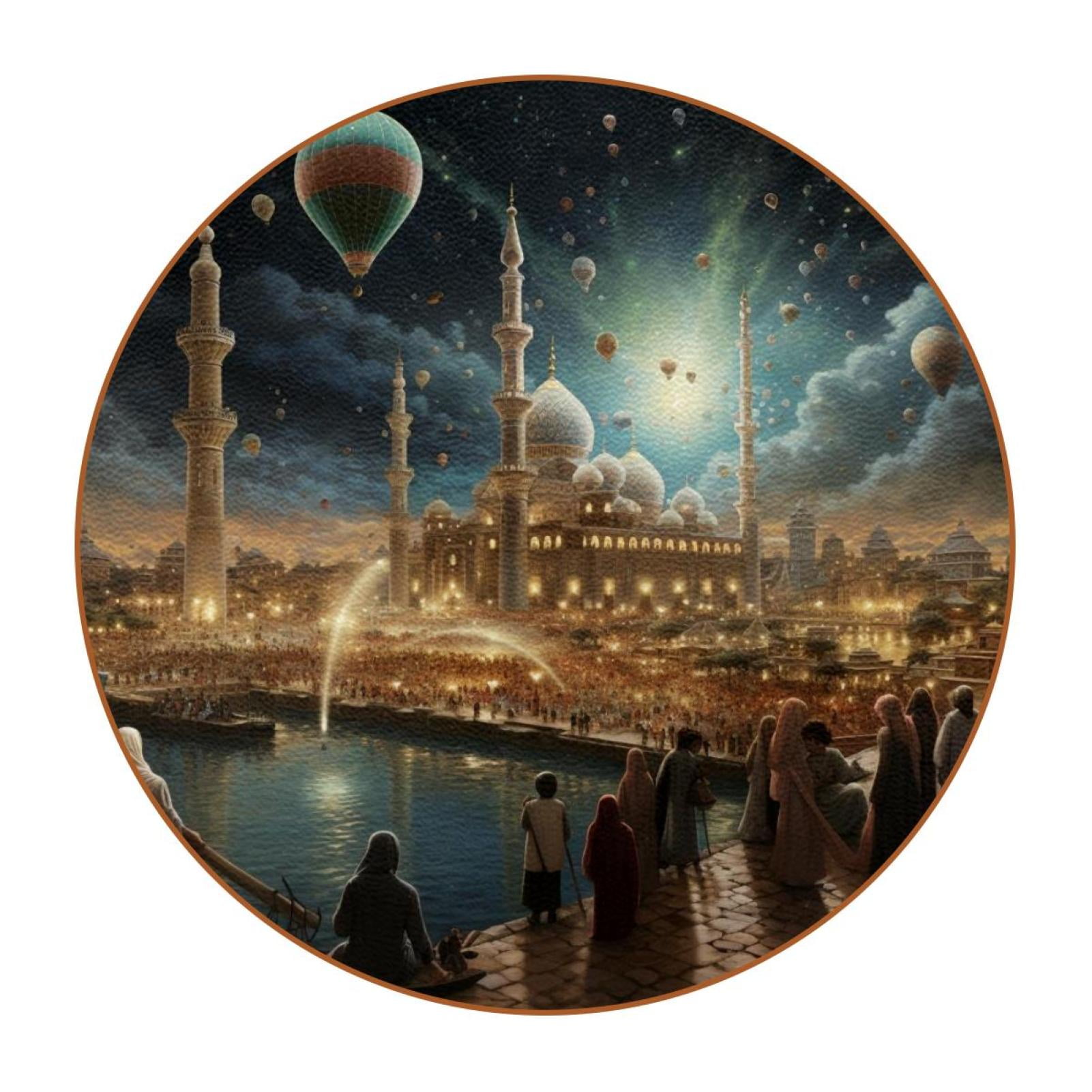 Lasser Bairam 6PCS Round Coasters, Microfiber Leather Drink Coasters ...