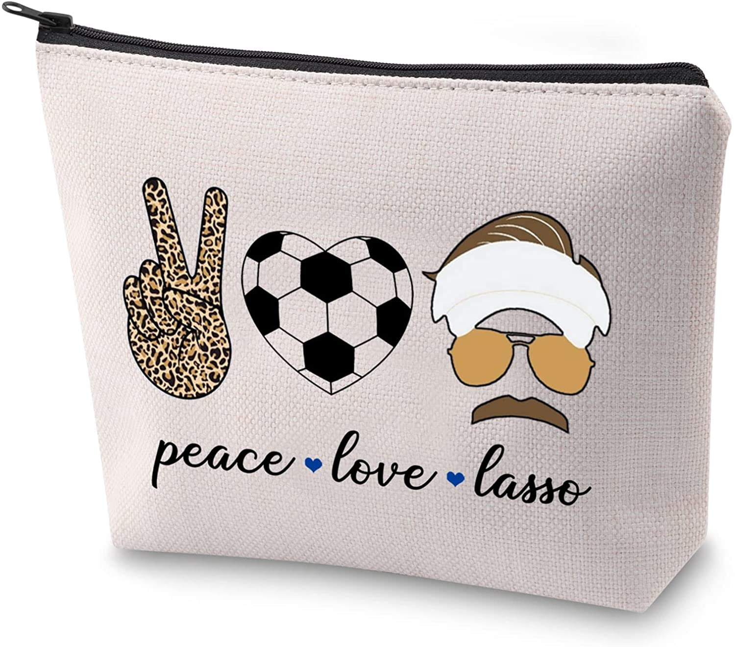 Lasso TV Show Fans Gift Peace Love Lasso Soccer Lover Zipper Pouch ...