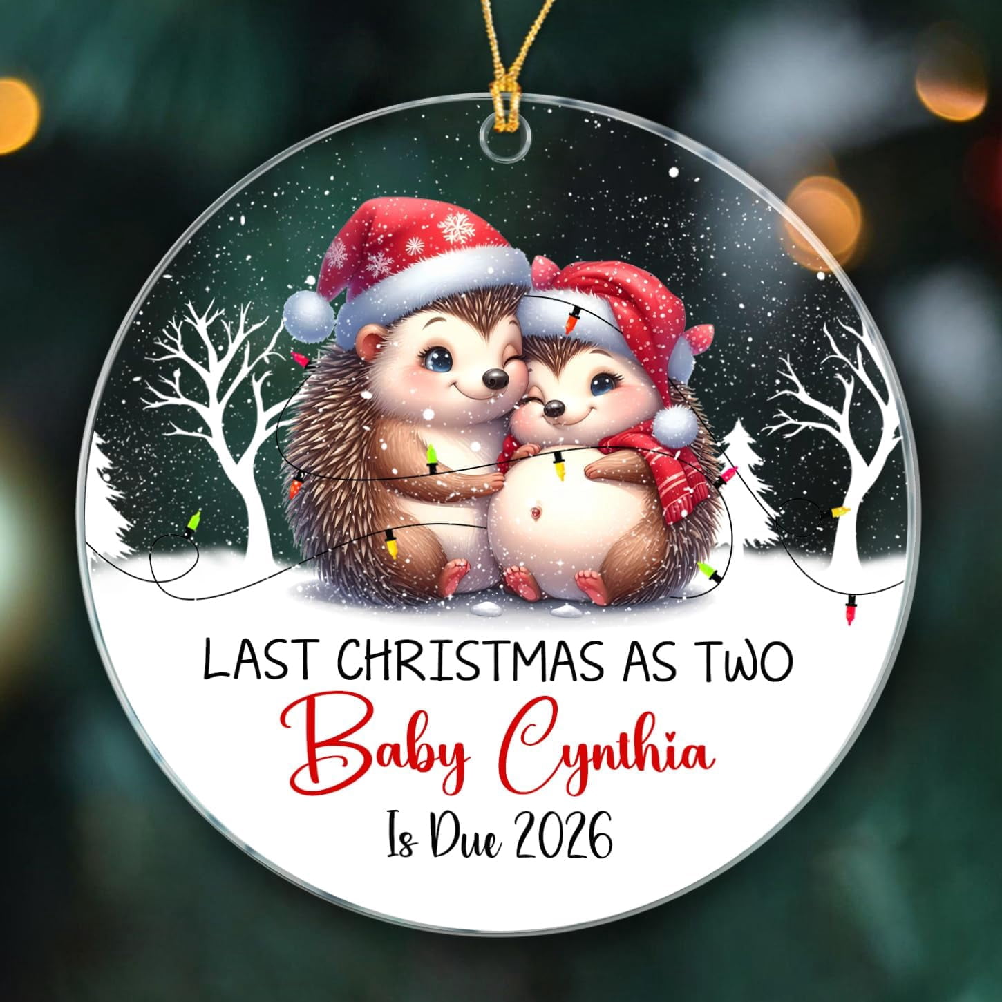 Last Christmas As Two Baby is Due Ornaments Gift for Pregnancy ...