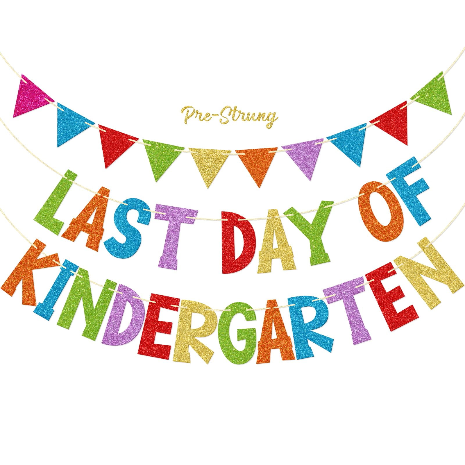 Last Day of Kindergarten Banner, Kindergarten Graduation Decorations ...