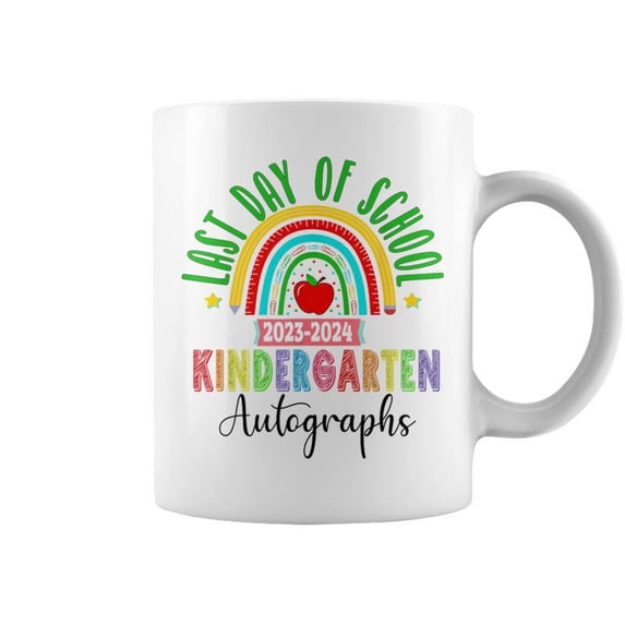 Last Day Of School Autograph Kindergarten Graduation Coffee Mugs ...