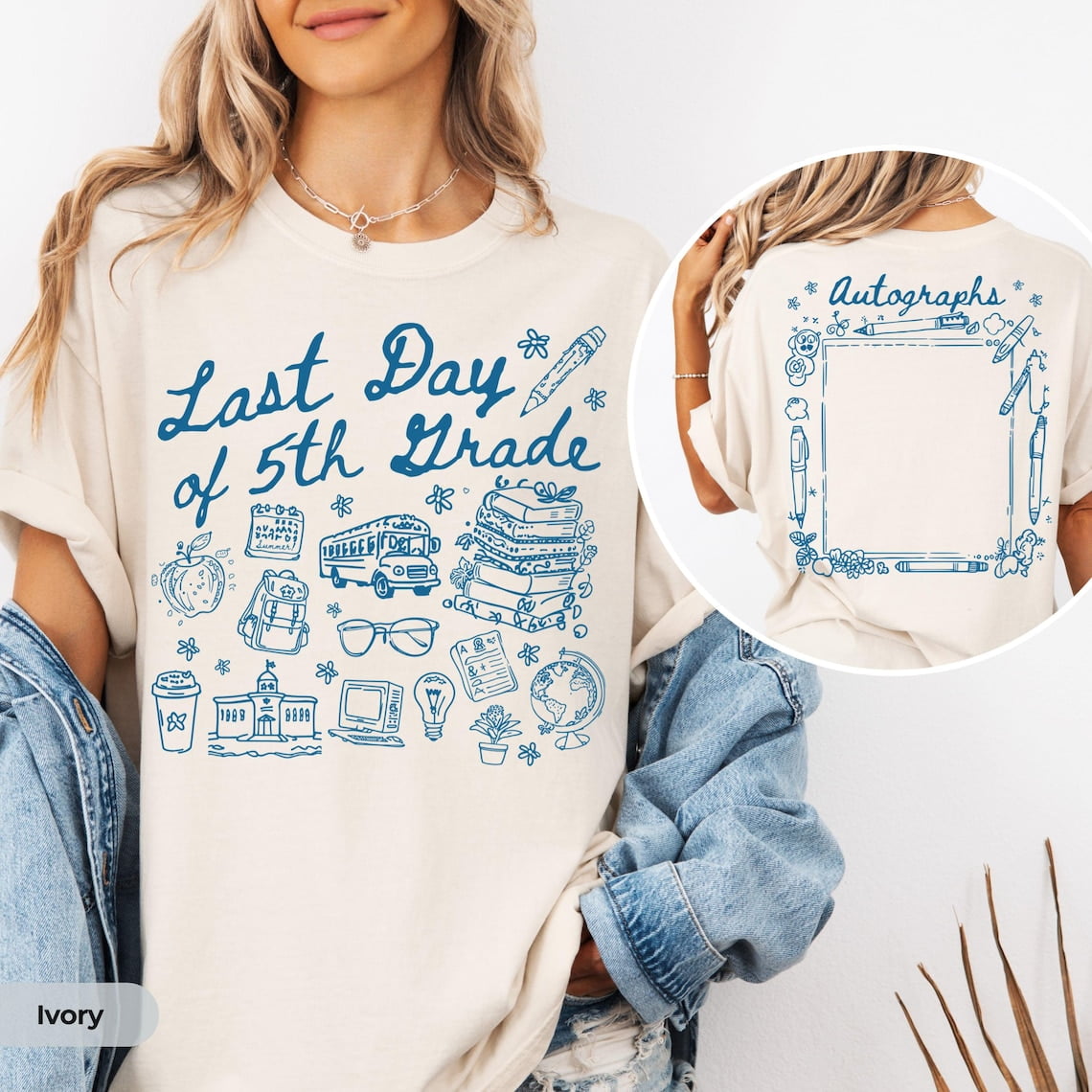 Last Day Of School Autograph Shirt 5Th Grade, End Of School Year Shirt ...