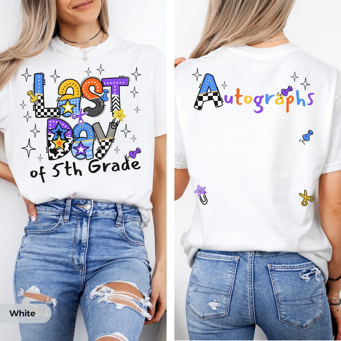 Last Day Of School Autograph Shirt 5Th Grade, End Of School Year Shirt ...
