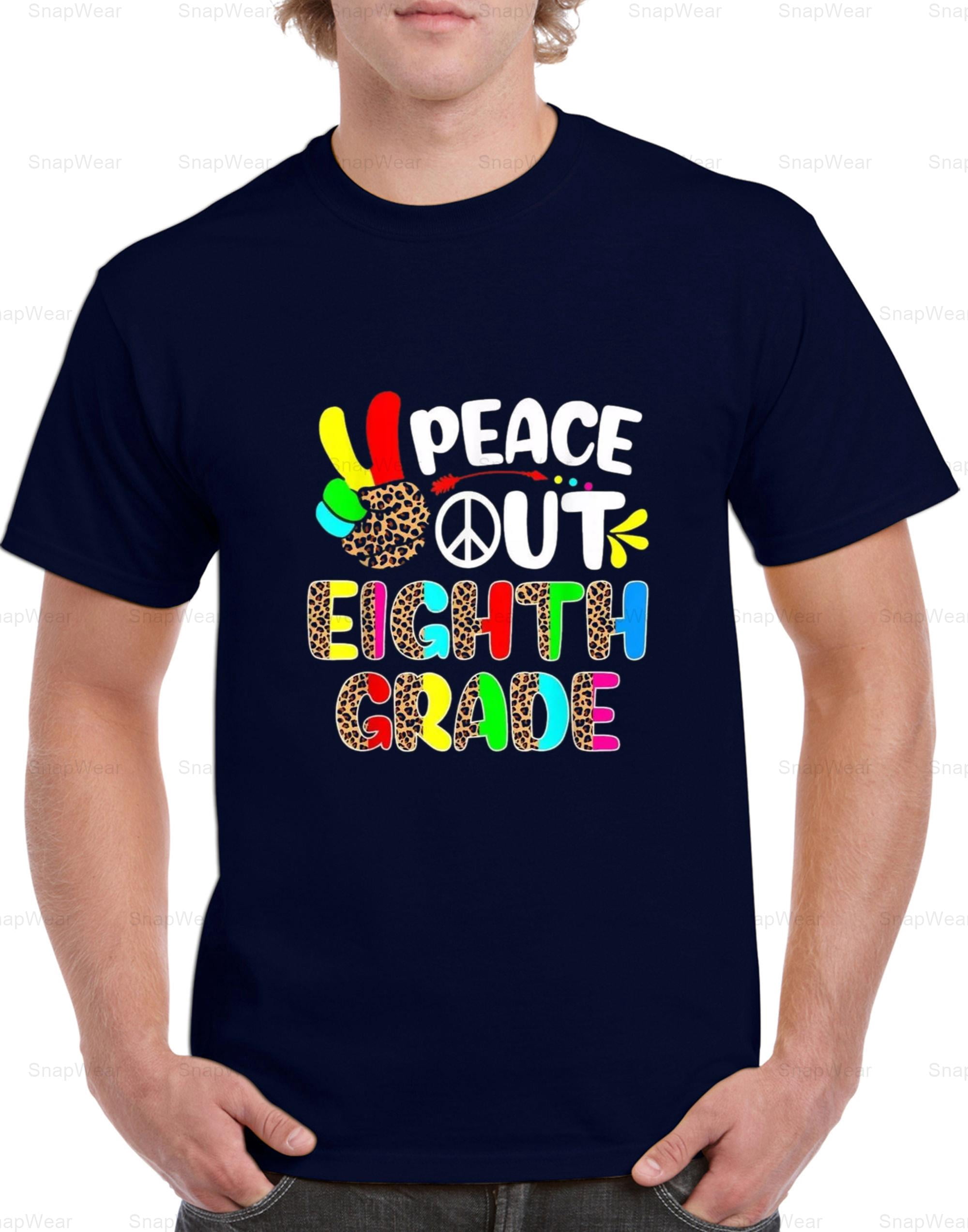 Last Day School Leopard Peace Out 8th Grade Graduation Student Fun T ...